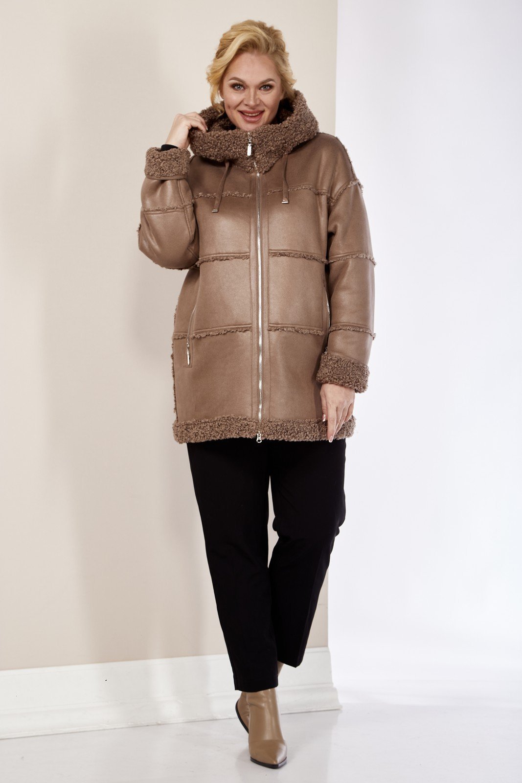 Куртка 2137 капучино Shetti купить в интернет магазине Велесмода